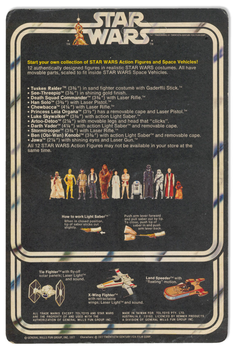 Vintage New Zealand Action Figure Cardbacks - SWNZ, Star Wars New Zealand