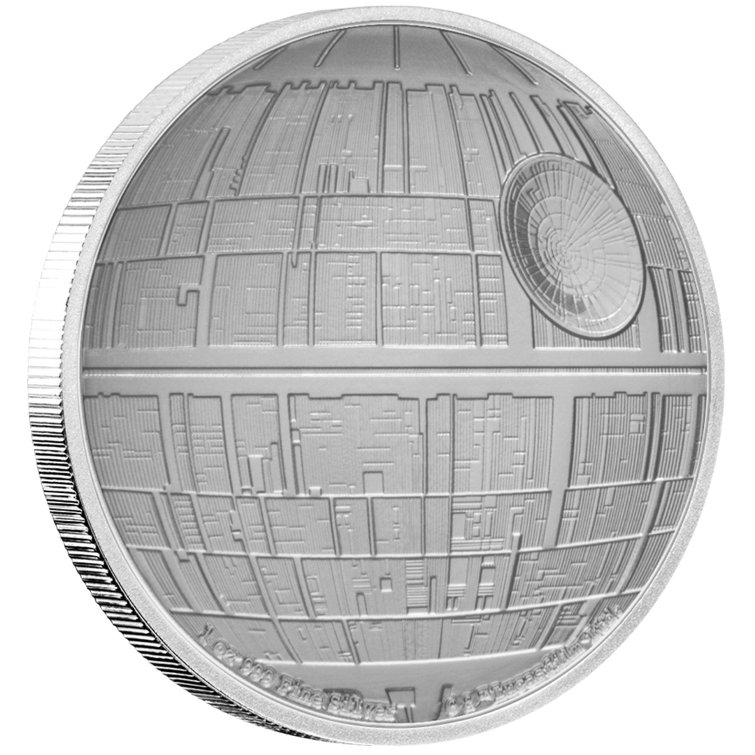 Silver and Gold Death Star Coins from NZ Mint - SWNZ, Star Wars New Zealand